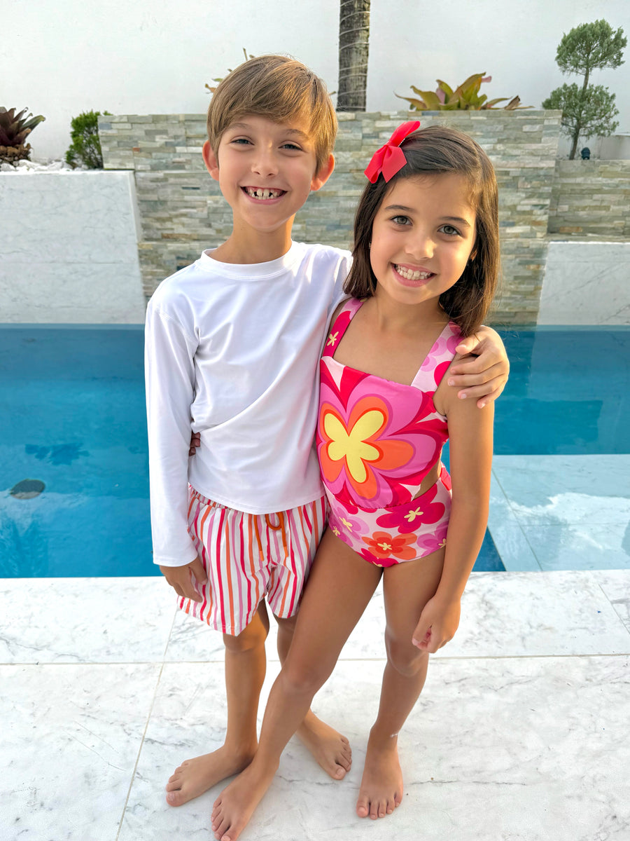 Red Blossom One Piece Trikini – Mauricio & Miranda Kid's Boutique