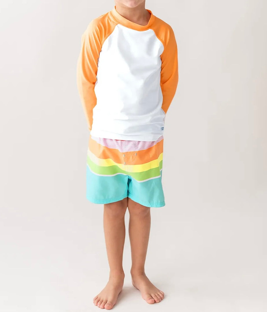 Orange Raglan Long Sleeve Rash Guard – Mauricio & Miranda Kid's Boutique